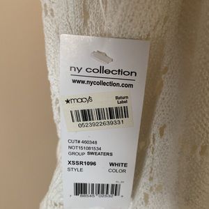 NY Collection | Sweaters | Ny Collection White Crochet Pattern ...